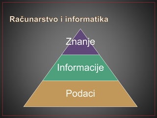 3. Uvod u informatiku - Podatak i informacija. Računarstvo i ...