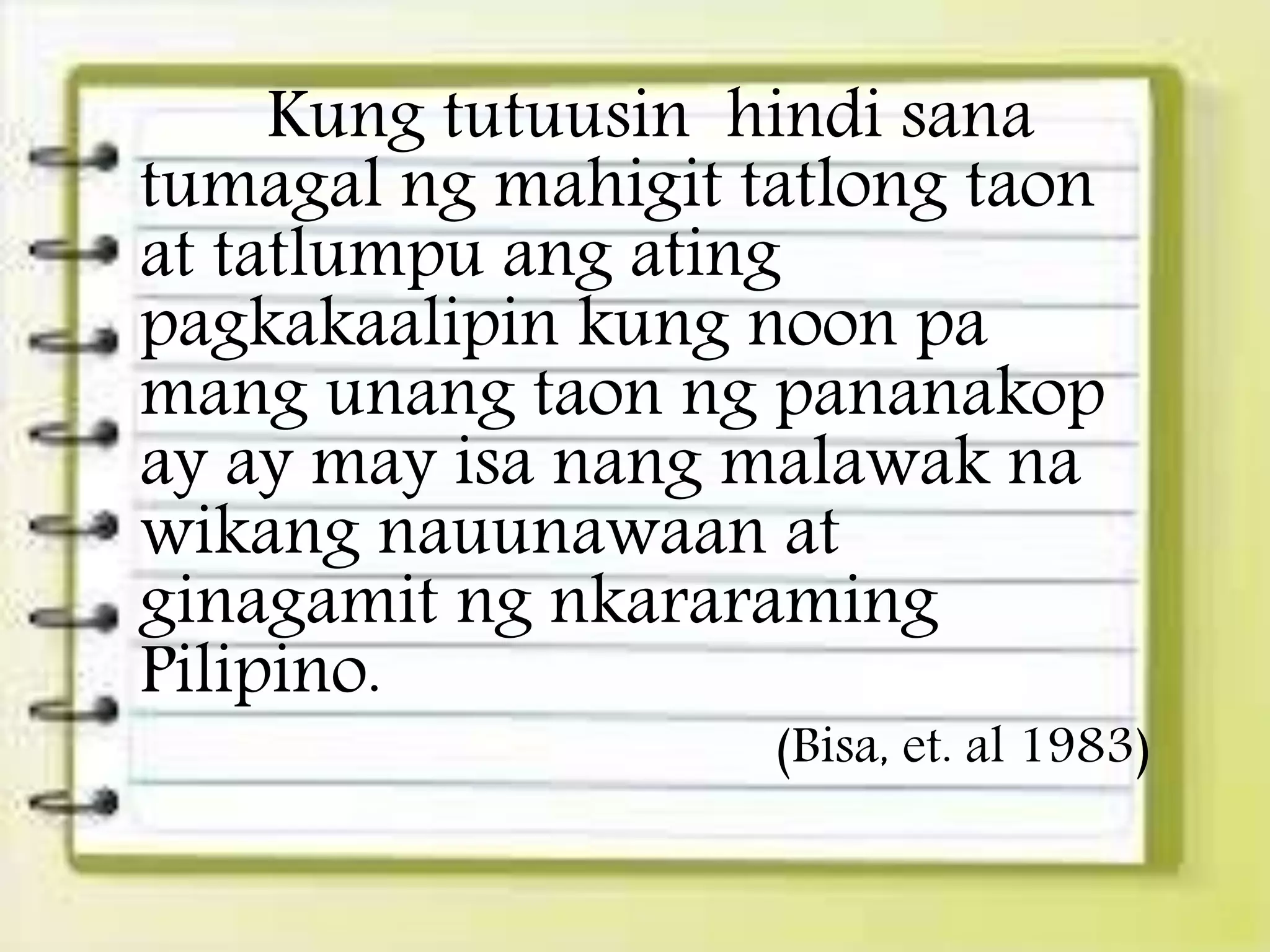 wikang pambansa | PPTX