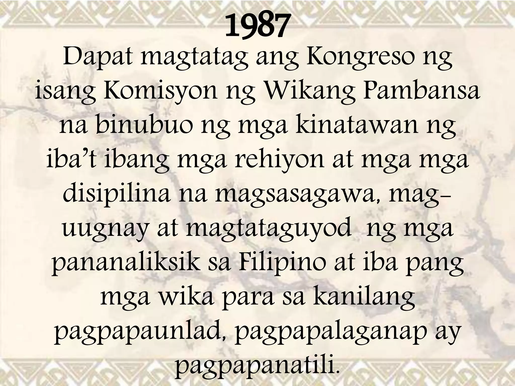 wikang pambansa | PPTX