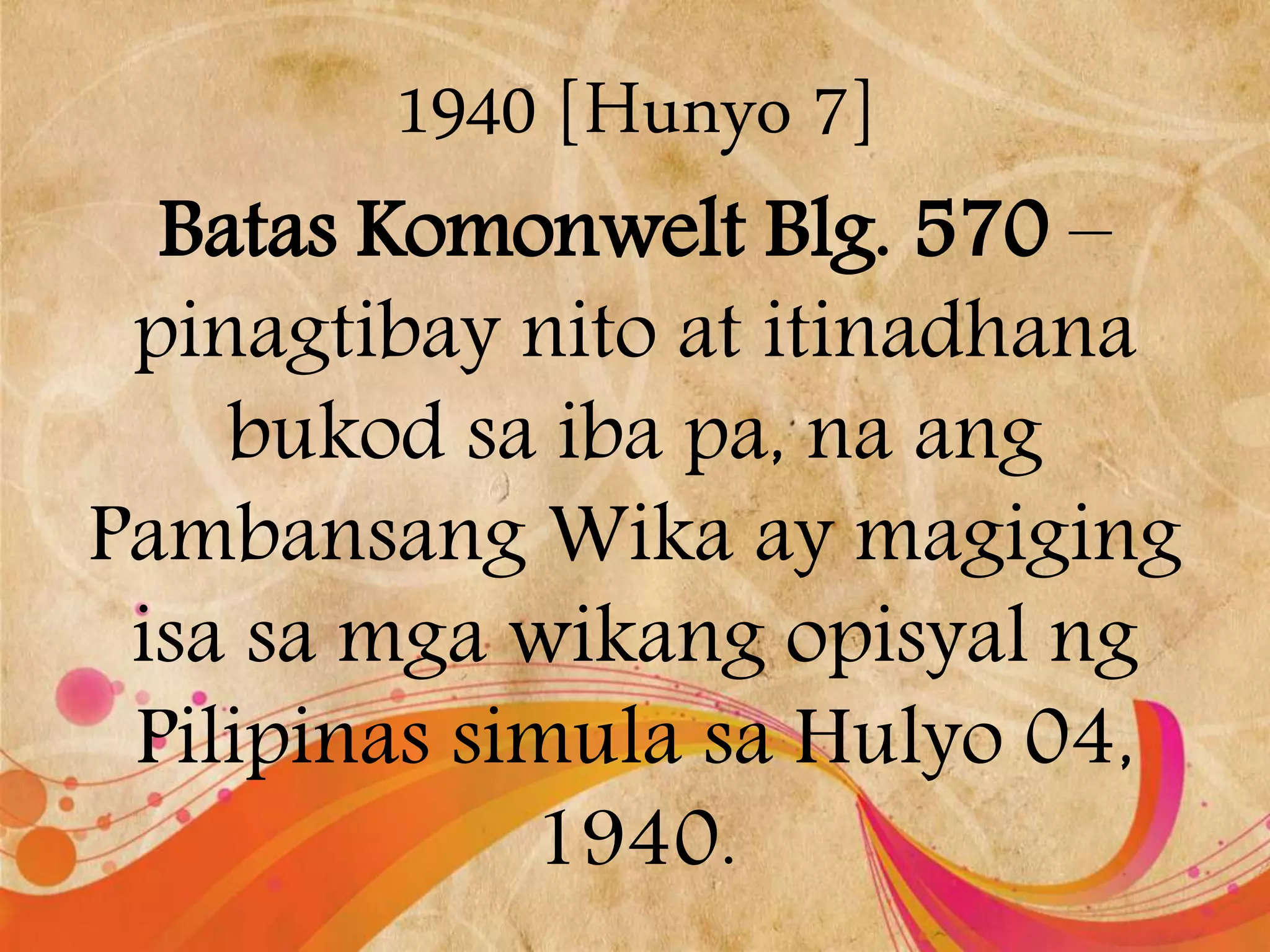 wikang pambansa | PPTX