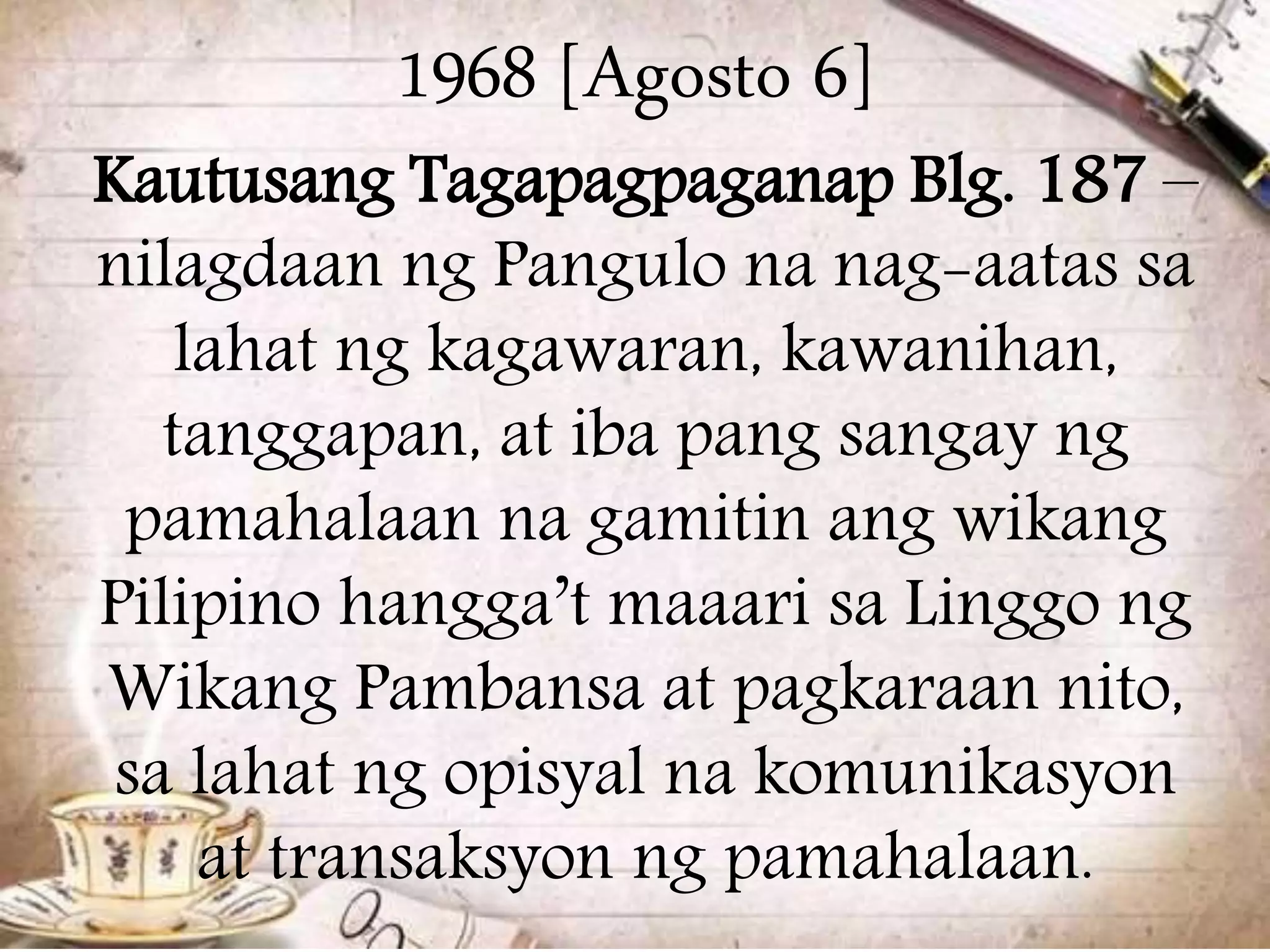 wikang pambansa | PPTX