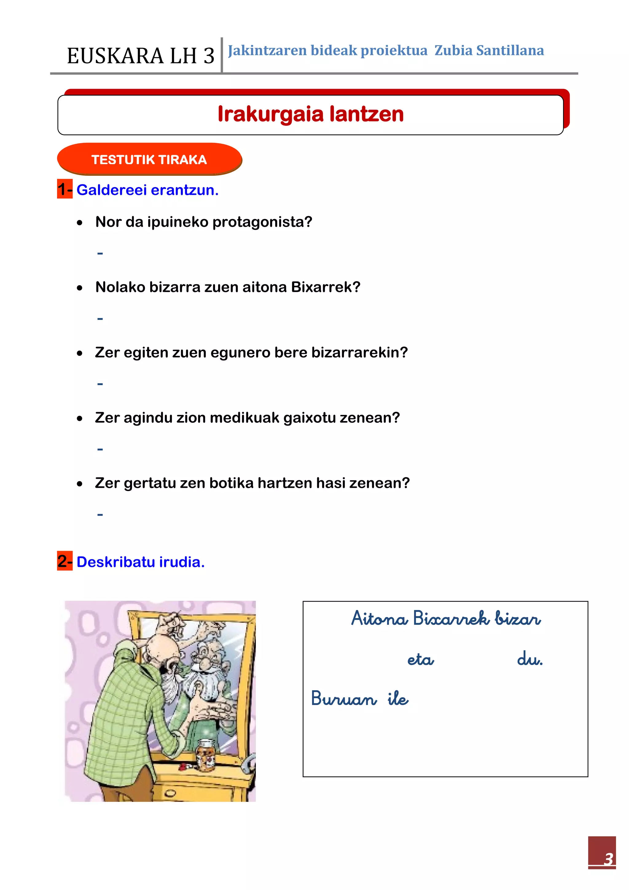 3. maila euskara 1 gaia santillana | PDF