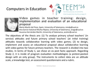 Research line: Computers in education | PPT