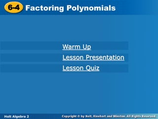 3.2 factoring polynomials | PDF