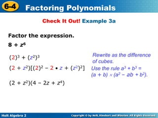 3.2 factoring polynomials | PDF