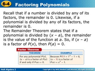 3.2 factoring polynomials | PDF