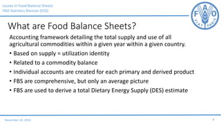 Losses in Food Balance Sheets: Current Status, Imputation, ans SDG 12.3 ...