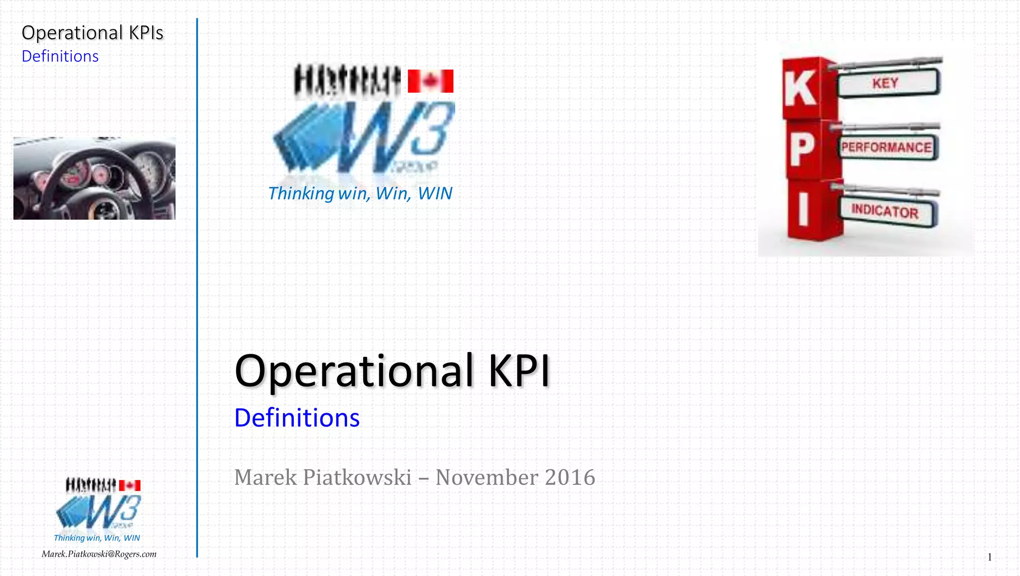 Operational KPIs - Definitions November 2016 | PPT