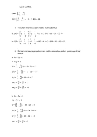 MTK BAB 3 MATRIKS | PDF | Science