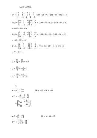 MTK BAB 3 MATRIKS | PDF | Science