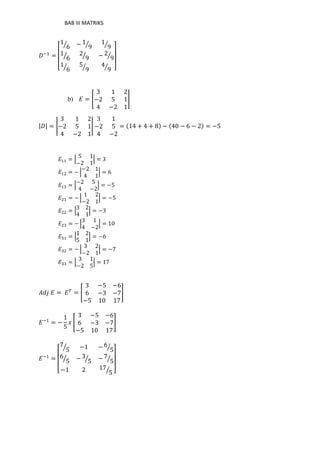 MTK BAB 3 MATRIKS | PDF | Science