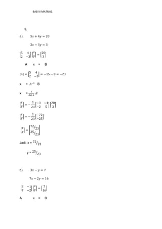 MTK BAB 3 MATRIKS | PDF | Science