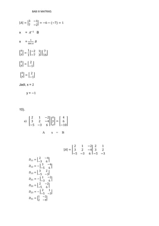 MTK BAB 3 MATRIKS | PDF | Science