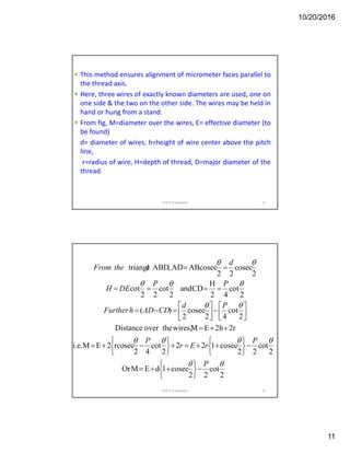 Metrology of threads | PDF