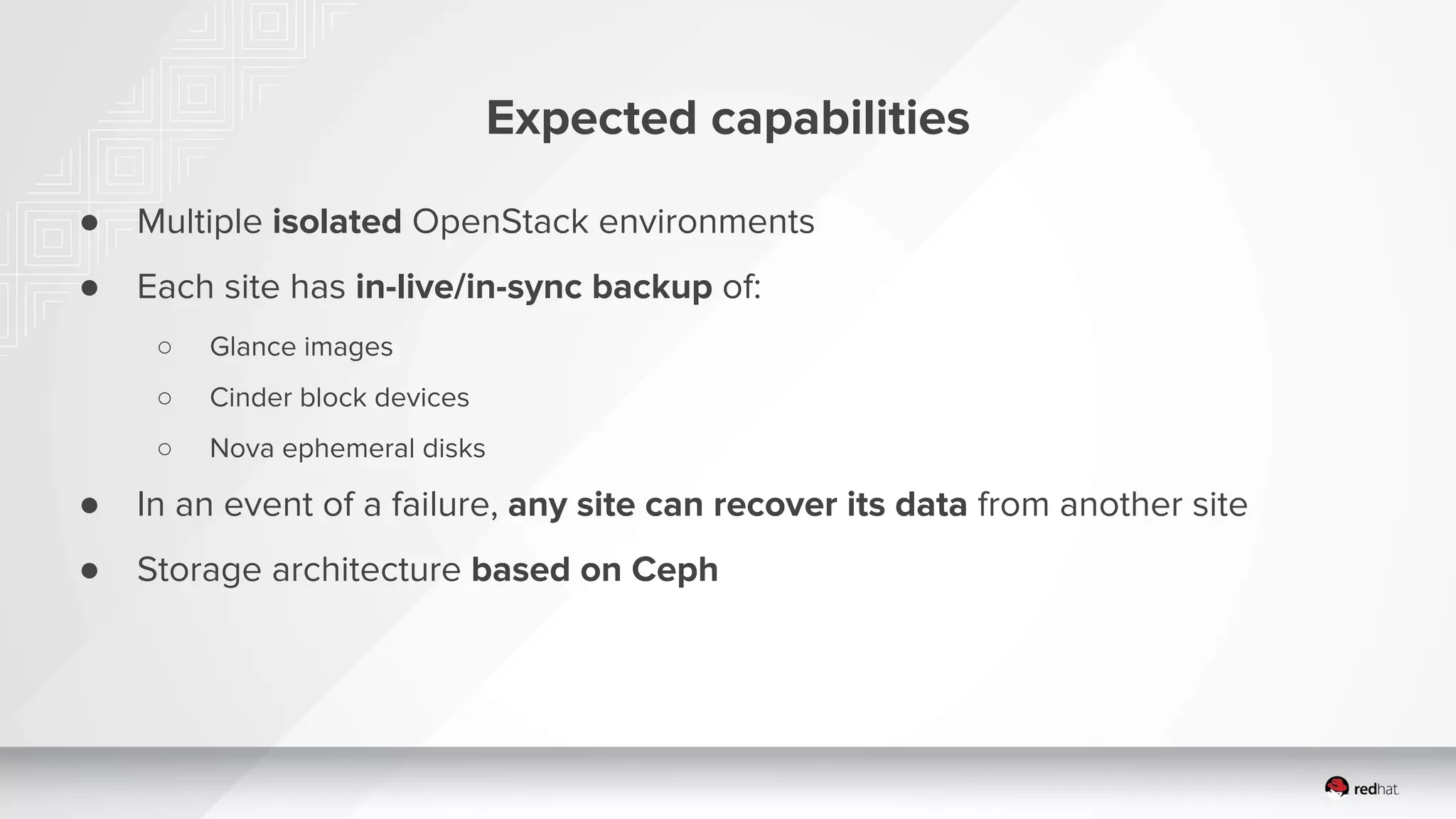Multiple Sites and Disaster Recovery with Ceph: Andrew Hatfield, Red ...