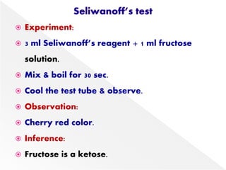 Reactions of fructose | PPTX