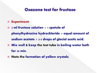 Reactions of fructose | PPTX
