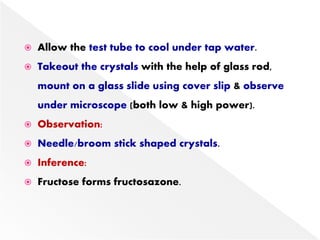 Reactions of fructose | PPTX