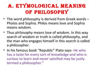 3.1 etymological meaning of philosophy | PPT