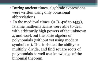 3.1 algebra the language of mathematics | PPT