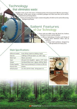 Waste rendering plant (Make Meat Meal from waste) 2017 | PDF