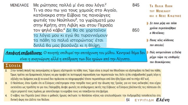 Ευριπίδη Ελένη, Β΄ επεισόδιο, 3η σκηνή, στ. 841-941 | PDF