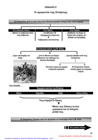 Ιστορία Δ΄ 3 Δ. ΄΄Επανάληψη Πελοποννησιακού Πολέμου, κεφ. 25 - 27΄΄ | PDF