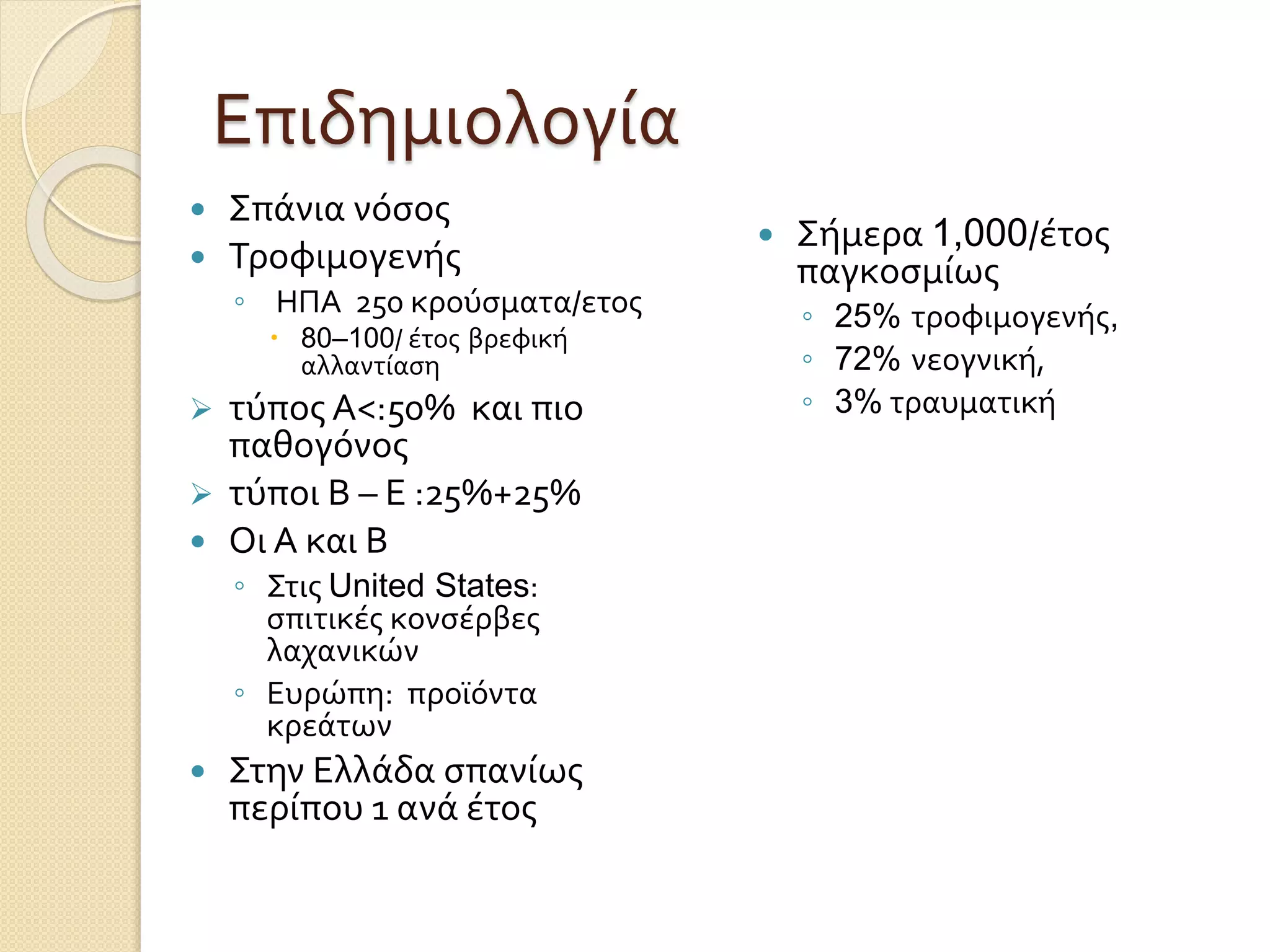 Τροφικές Δηλητηριάσεις (Foodborne intoxications) | PPTX