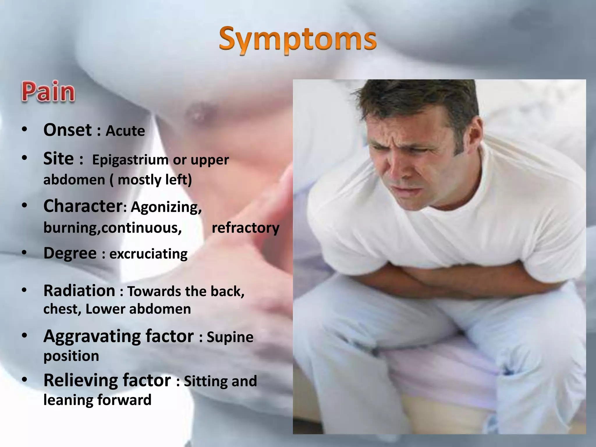 CLINICAL FEATURES OF ACUTE PANCREATITIS | PPTX