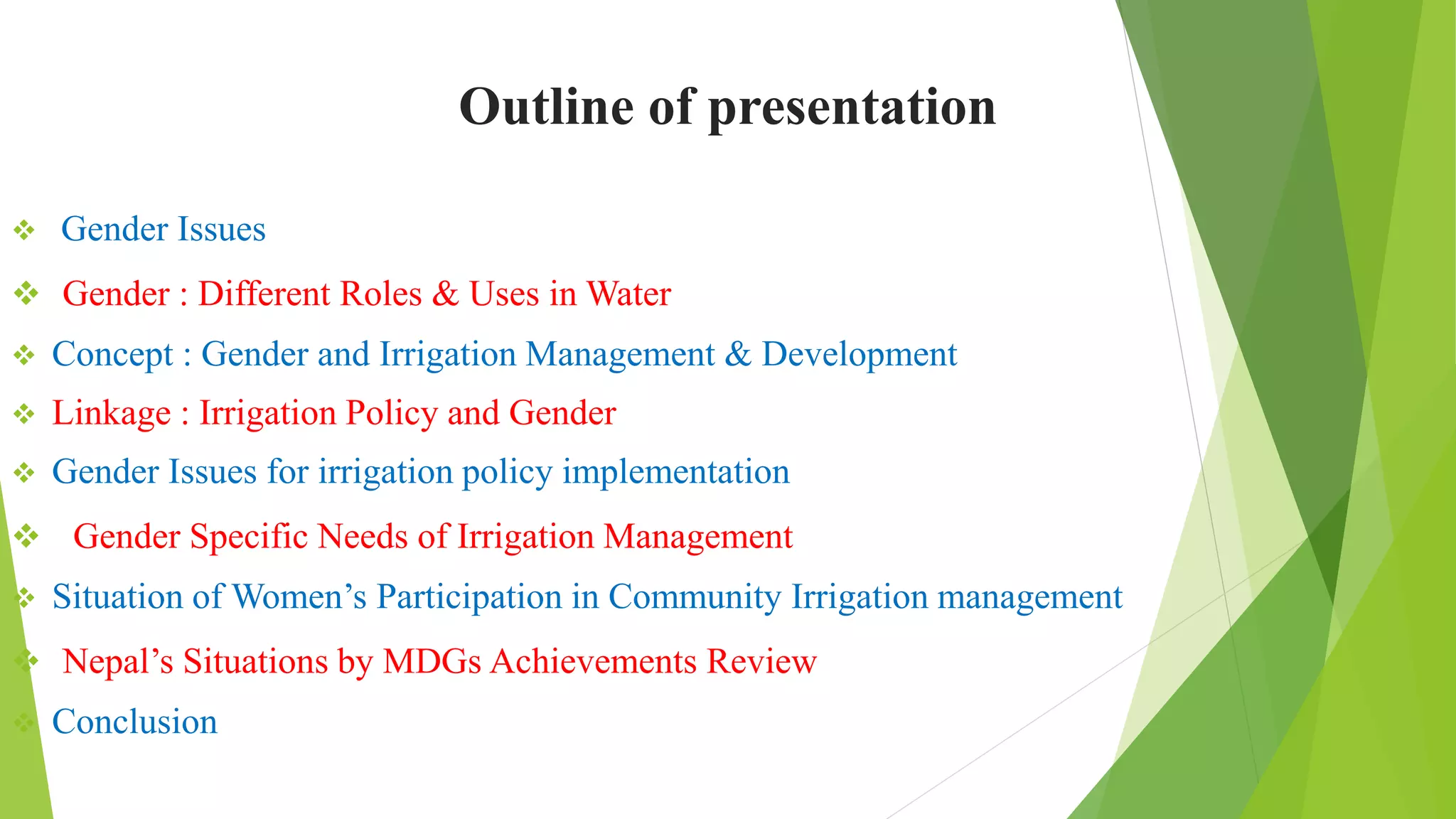 Gender and Water Governance | PPTX