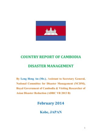 Country report of Cambodia Disaster Management | PDF