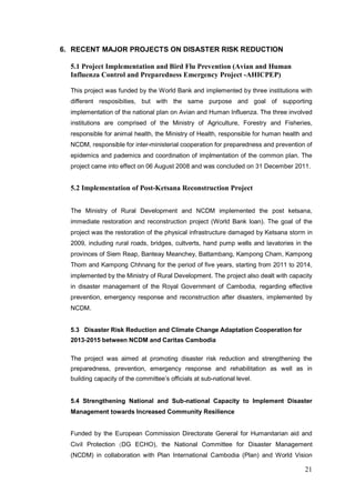 Country report of Cambodia Disaster Management | PDF