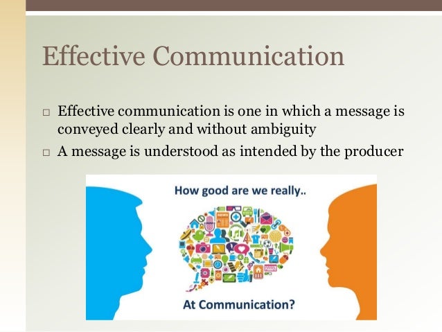Role of Effective Communication