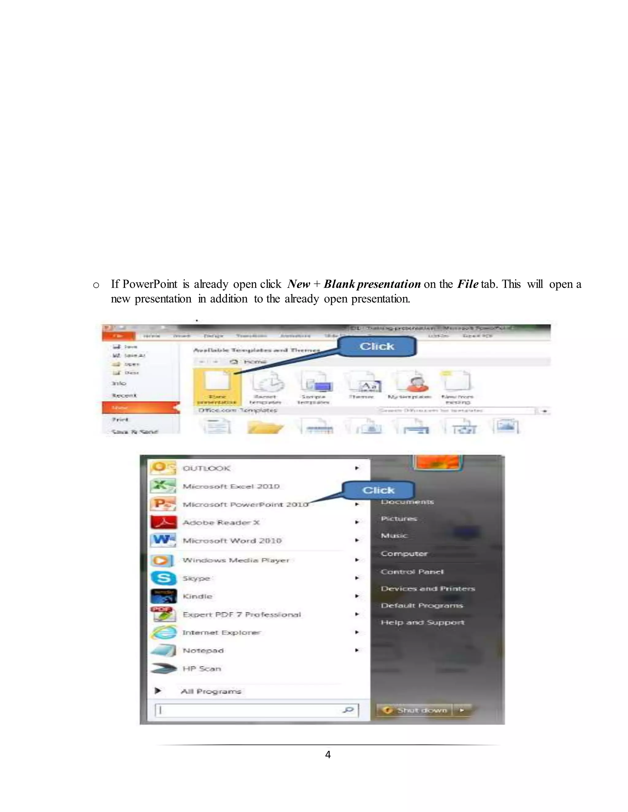 Step By Step Microsoft Power Point 2010 | DOCX