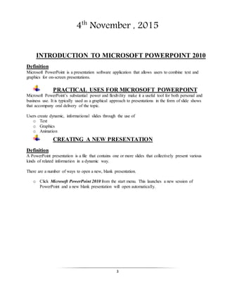 Step By Step Microsoft Power Point 2010 | DOCX
