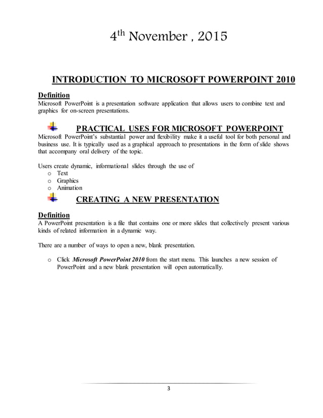 Step By Step Microsoft Power Point 2010 | DOCX