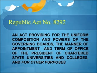 RA.8292 or HEMA of 1997 | PPT