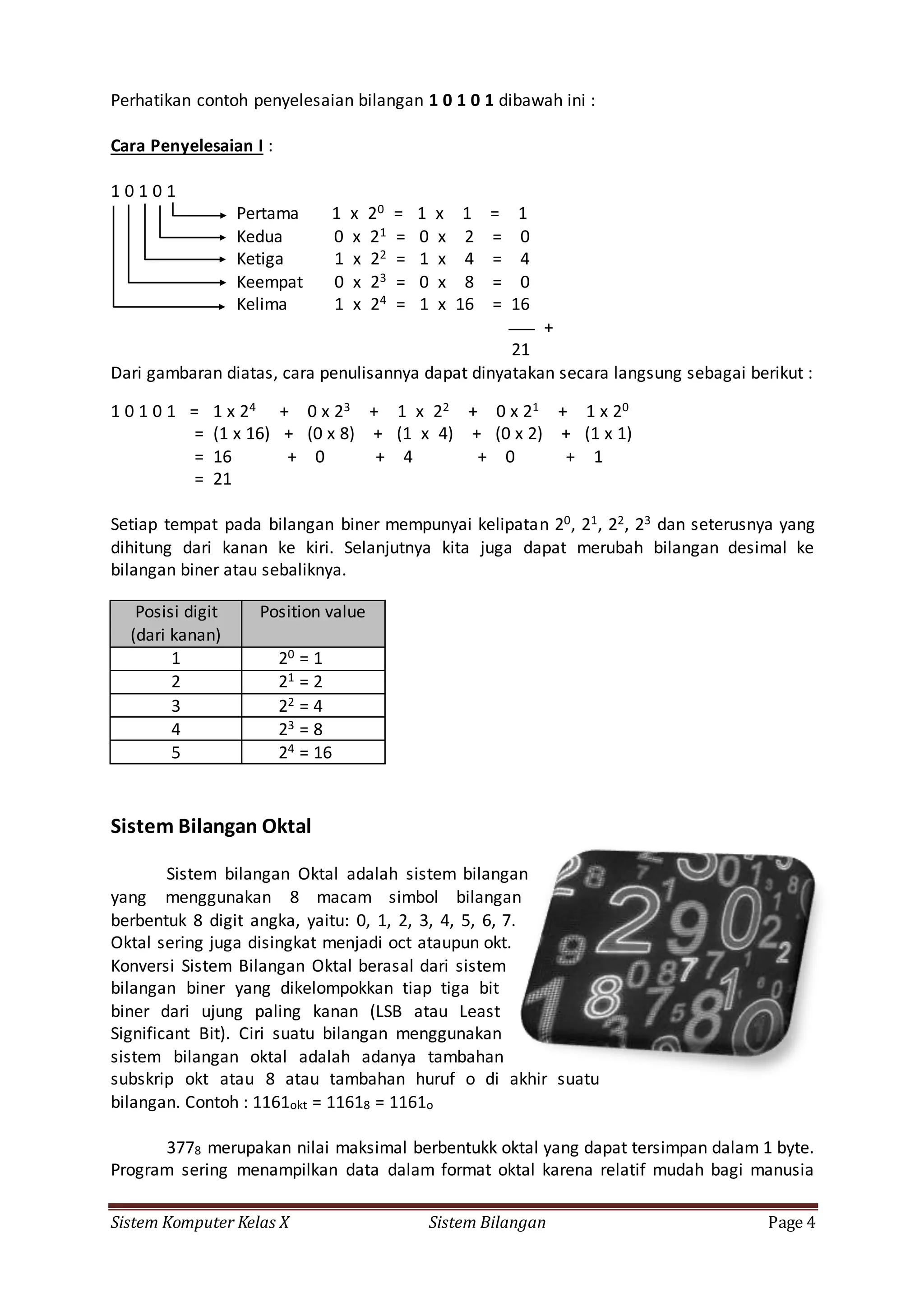 Sistem Bilangan (modul 1) | DOCX
