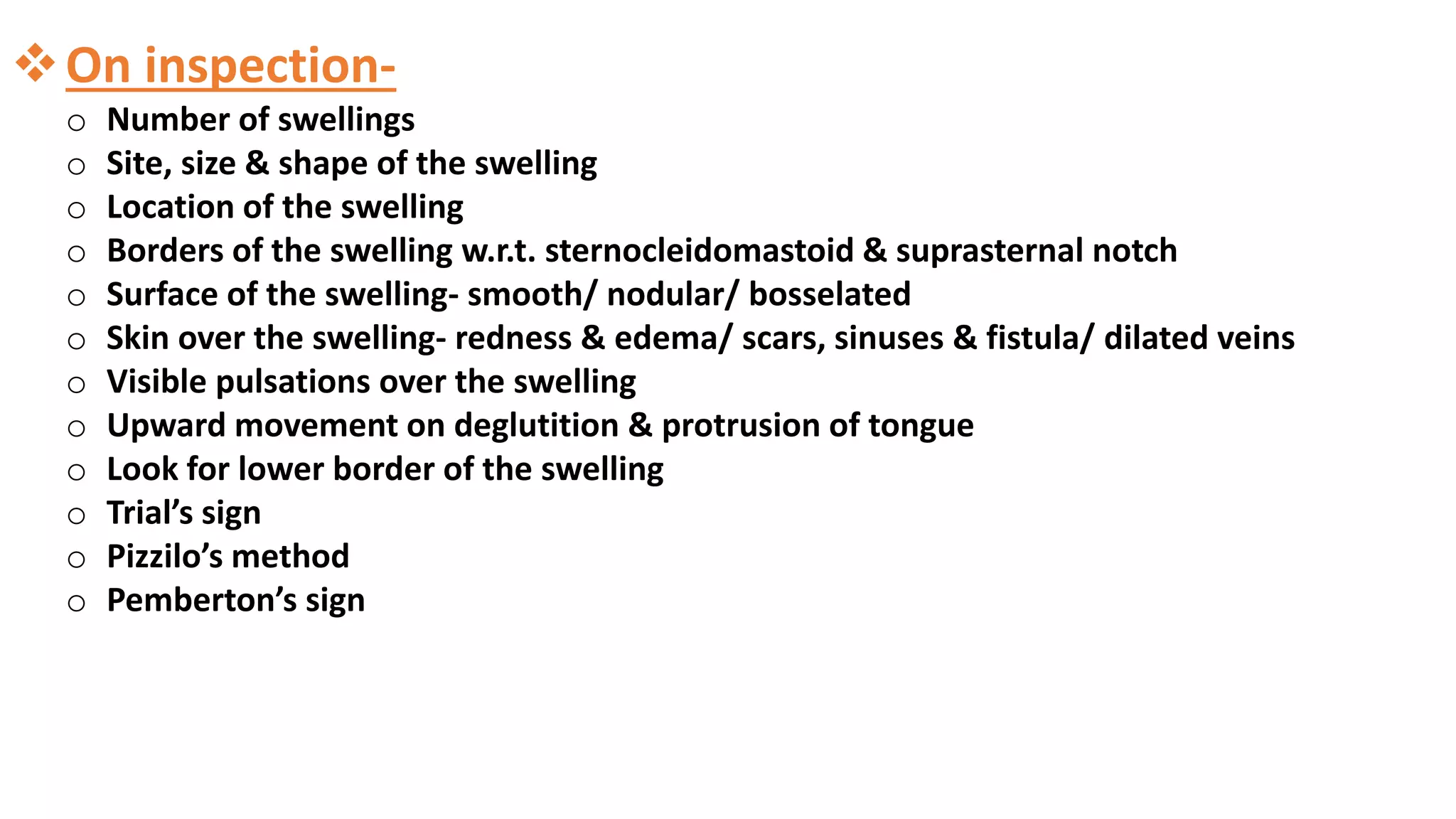 3.clinical diagnosis & investigation in a case of thyroid swelling | PPTX