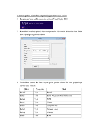 INSERT DATA WITH ADO.NET TECHNOLOGY | PDF