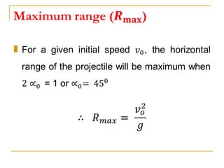 Projectile Motion Range