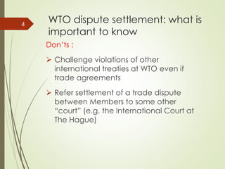 WTO trade dispute settlement: starting from the key points | PPT