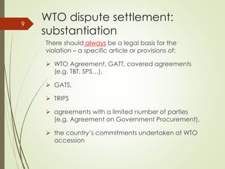 WTO trade dispute settlement: starting from the key points | PDF