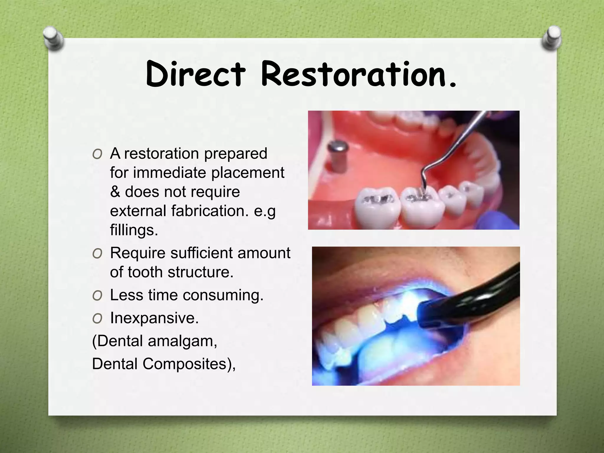 Dental Restorations | PPTX