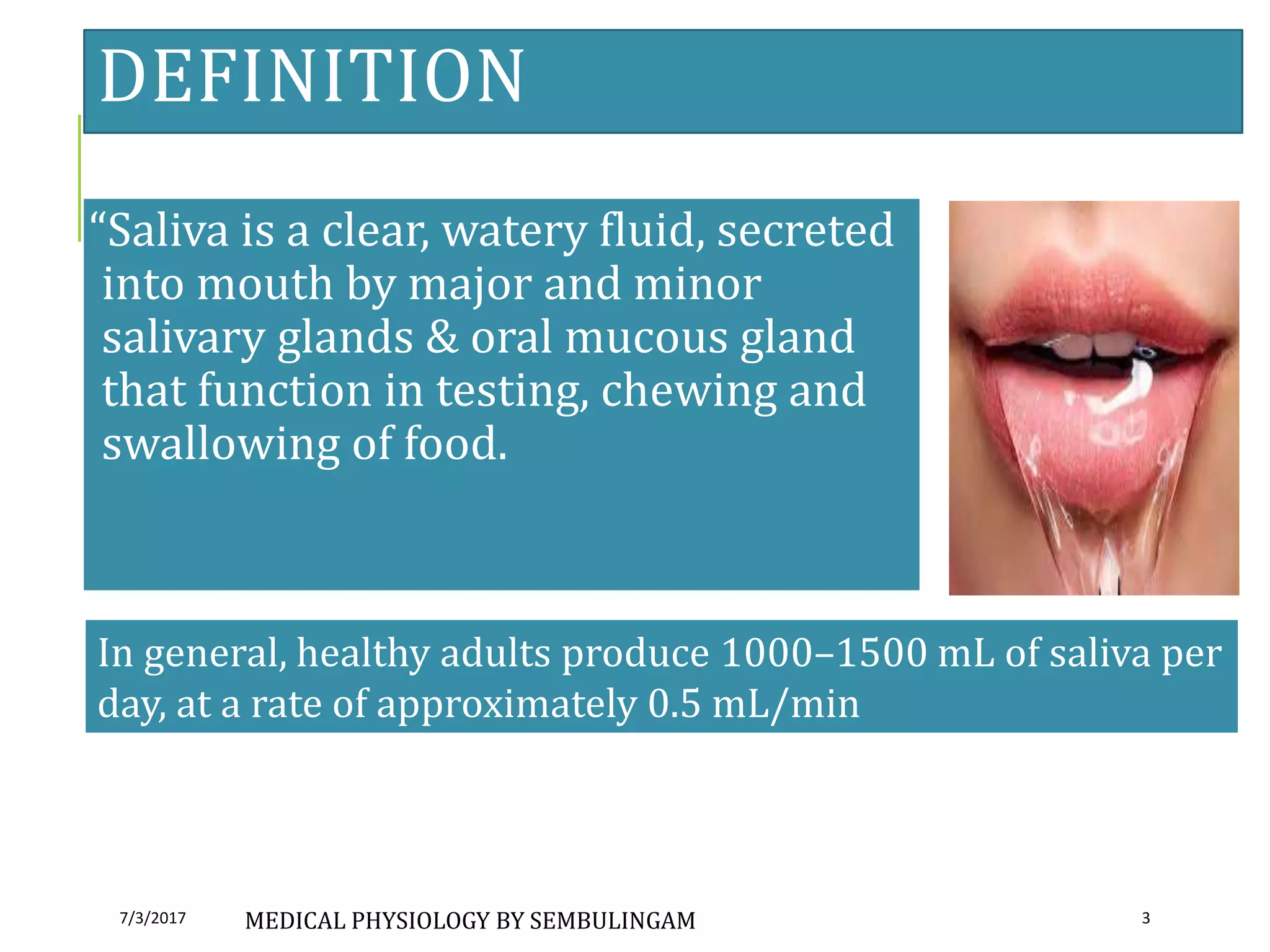 Saliva and salivary analysis | PPTX
