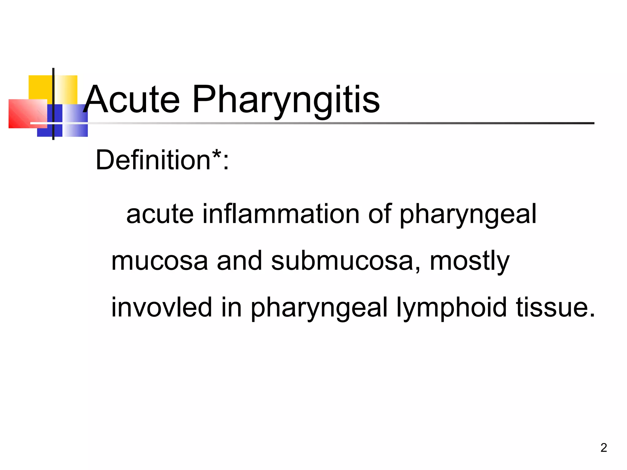 Acute Pharyngitis | PPT