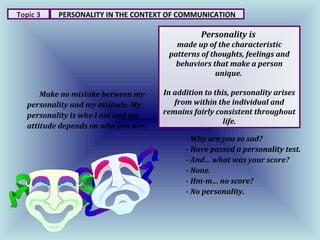 Personality in the context of communication | PPT