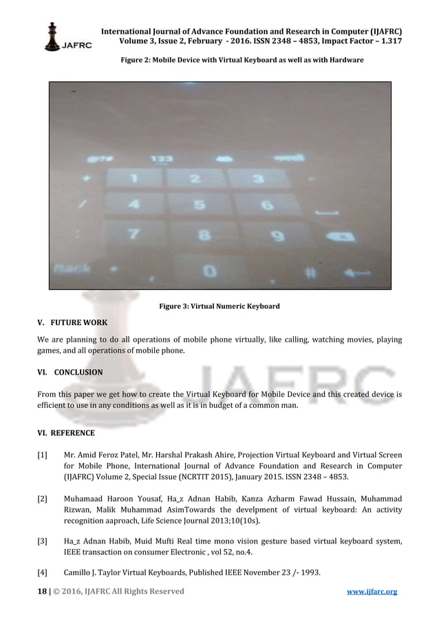 Virtual Numeric Keyboard for mobile devices using Echo Sound Technique ...