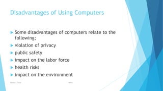 3. advantages and disadvantages of using computers | PPTX | Internet ...