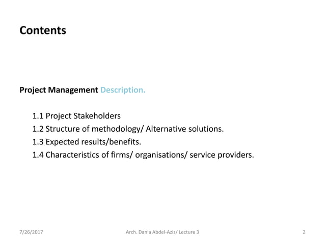 Lecture 3. project management – description (2) | PPT